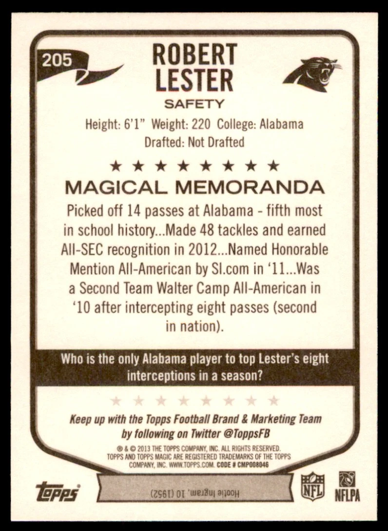 Robert Lester Panthers