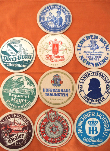 10 Collectible Vintage Cardboard Beer Bar Coasters Germany Italy | eBay