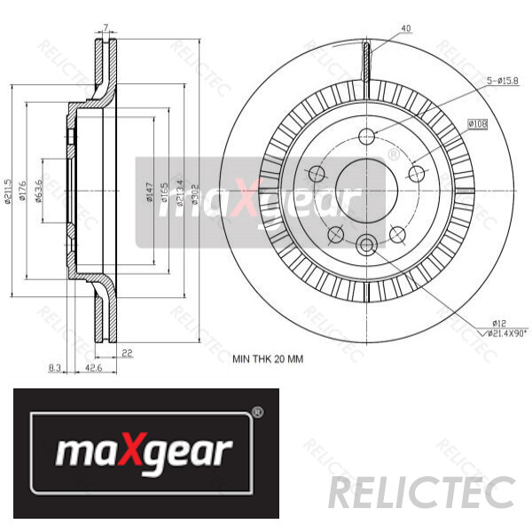Rear Brake Disc for VOLVO Xc60 31277357 1421506 for sale online | eBay