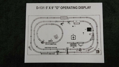 LIONEL D-131 DEALER DISPLAY - 5' x 9' "O" LAYOUT INSTRUCTION PHOTOCOPY ...