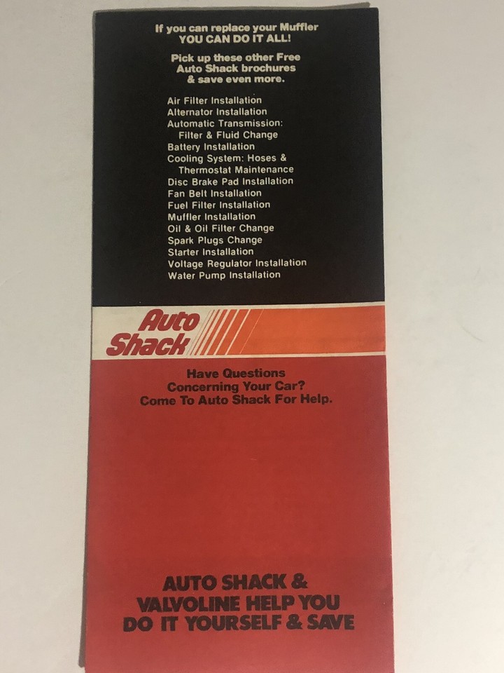 Auto Shack vintage Brochure how to Muffler br2 | eBay