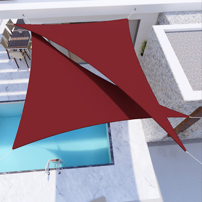 Waterproof Red Right Triangle Sun Shade Sail Outdoor Canopy Awning ...