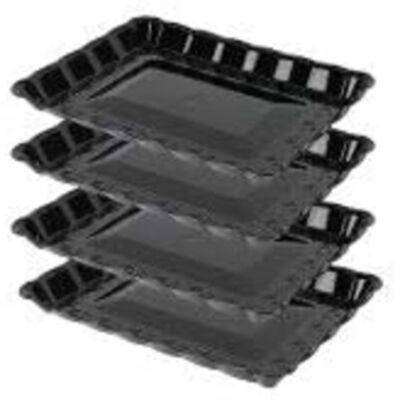 4 Pack Disposable Plastic Serving Trays Party Dish Platters, 9x13 Inch ...