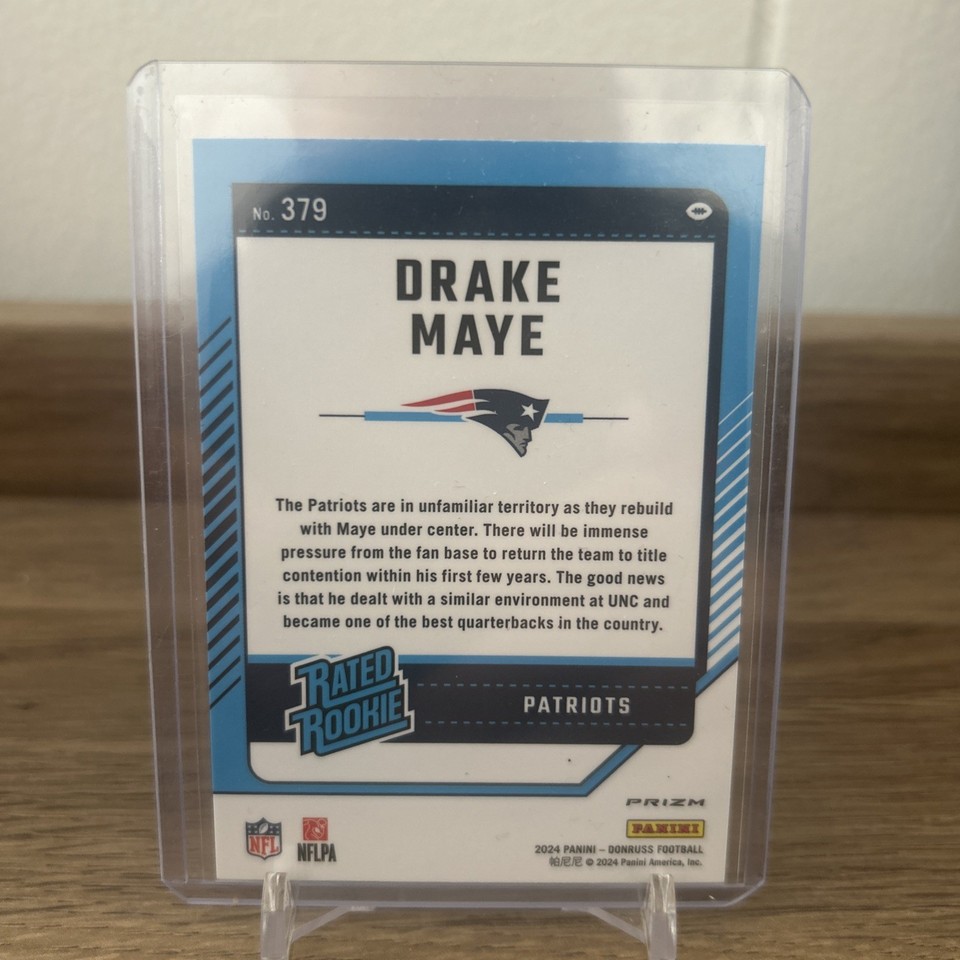 2024 Donruss Optic Preview Red Wave Rated Rookie Drake Maye #379 Plus ...