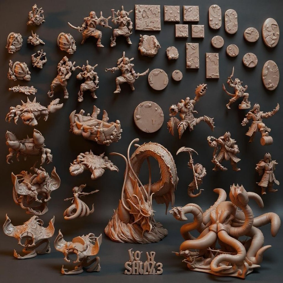 STL 3D Pack Merghouls Collection, Aquatic | Dnd, Tabletop, RPG ...