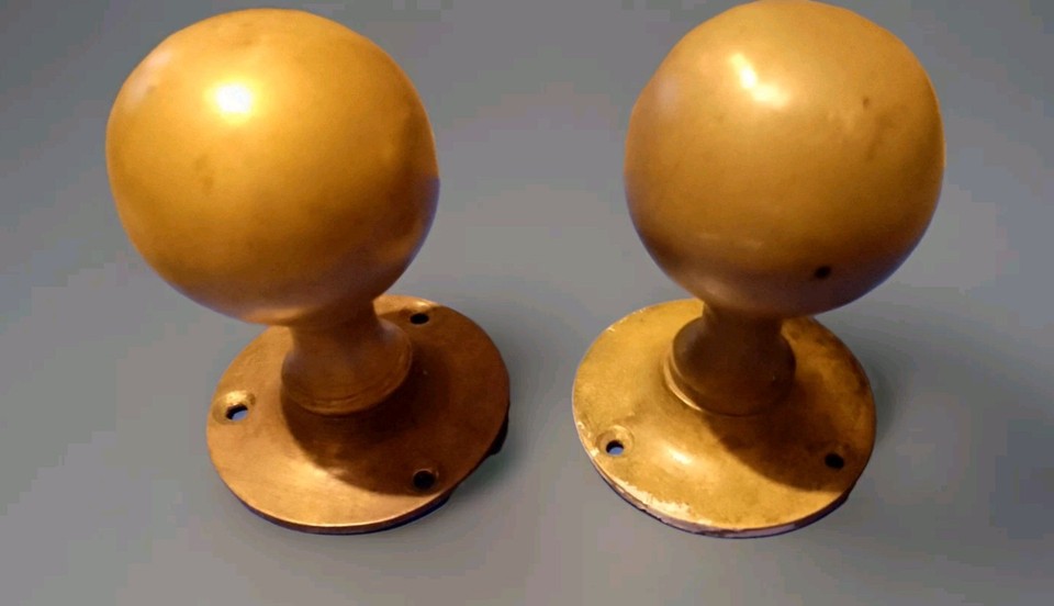 Antique Reclaimed Solid Brass Round Ball Door Knob | eBay