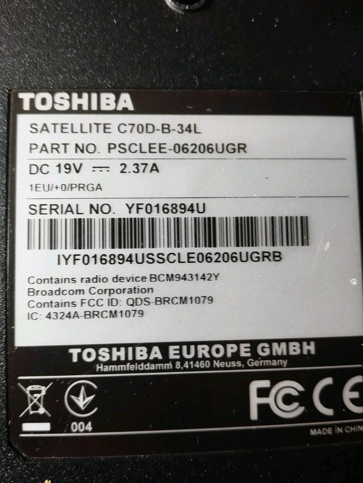Notebook Toshiba Satellite C70D-B-34L | eBay