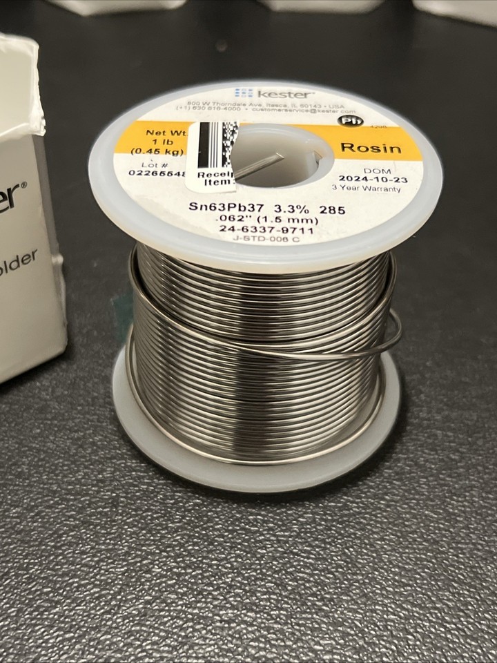 Kester 24-6337-9711 Solder Wire Spool – Rosin Core – Electronics Grade ...
