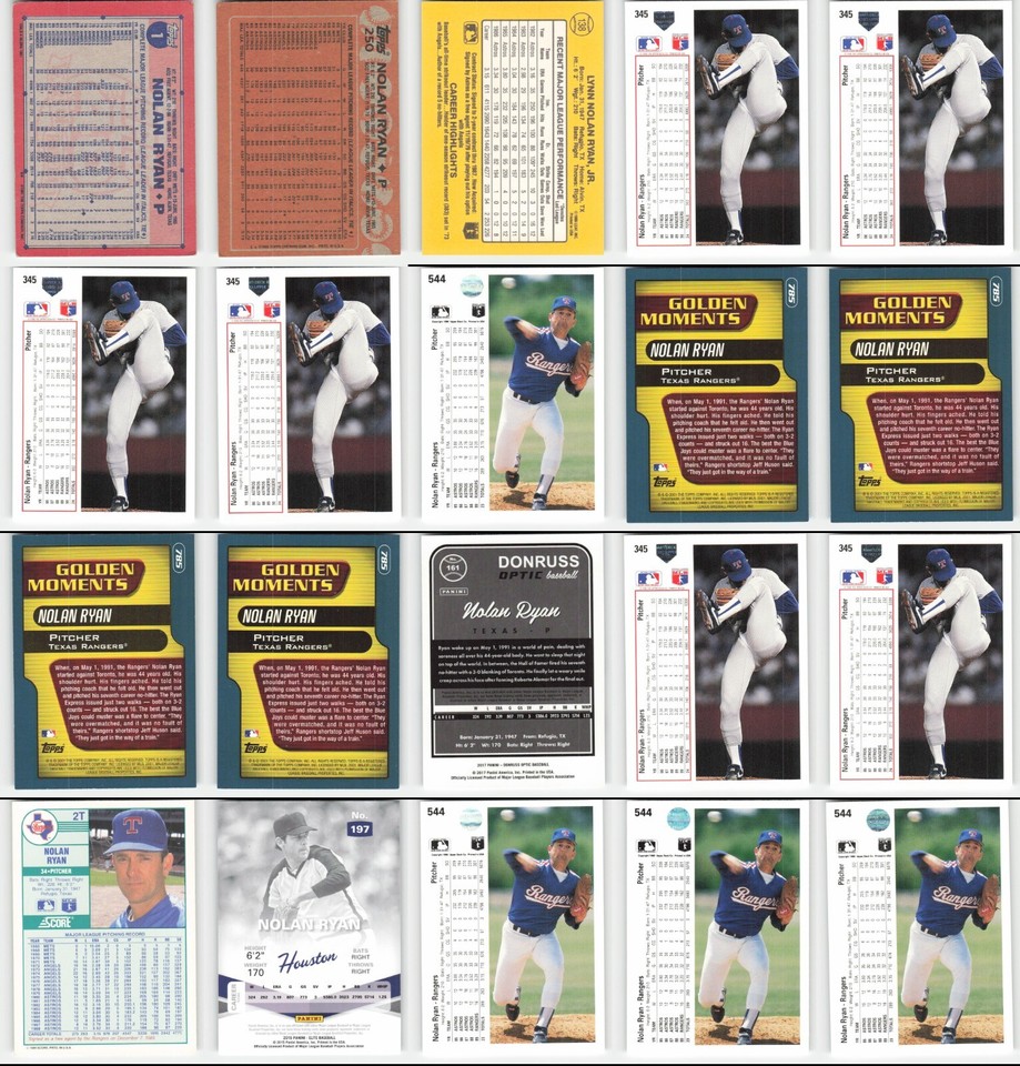 (100) Nolan Ryan Lot MLB Baseball Cards Base Inserts Collection | eBay