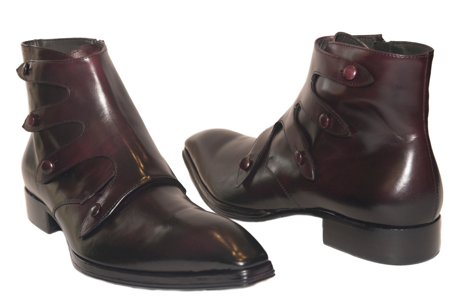 Jo Ghost 1835 Italian men bordo leather ankle boots with buttons | eBay