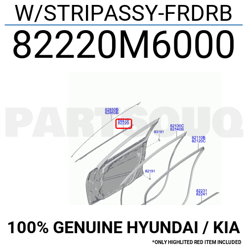 82220M6000 Genuine Hyundai / KIA W/STRIPASSY-FRDRB | eBay