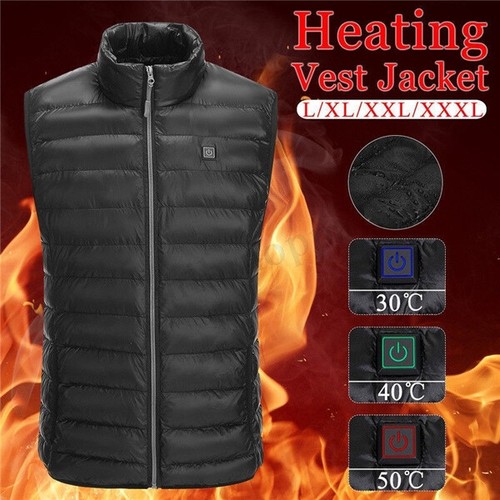 Electric Heated Vest Jacket USB Thermal Warm Up Heating Body Warmer ...