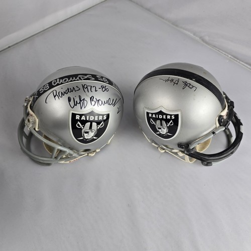 2 Signed Oakland Raiders Mini Helmet 1 Cliff Branch & The Other By ...