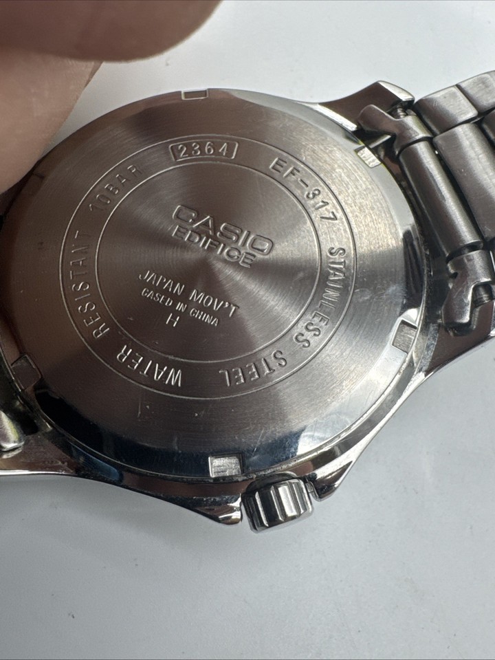 ️⭐️ Casio Edifice EF-317 WR 100M Day/Date Men's Watch Working With New ...