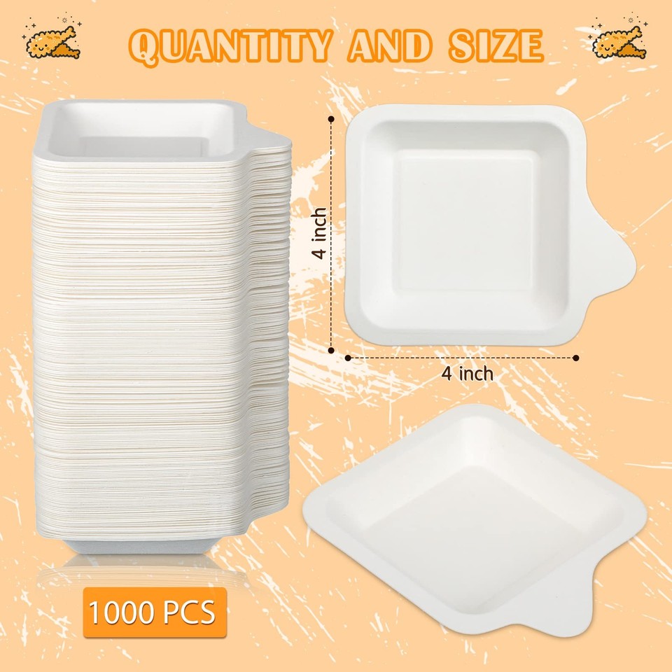 600 Pcs Small 4 Inch Paper Plates Bulk Disposable Plates Paper White ...
