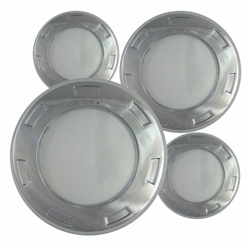 Set of 4 Chrome w/ Silver Insert, ABS Center-Caps for 14 - 07 Cadillac ...