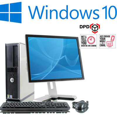 FULL DELL DUAL CORE DESKTOP TOWER PC & TFT COMPUTER WITH WINDOWS 10 ...