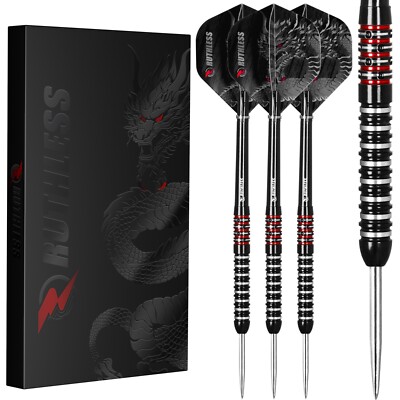 Ruthless | Dragon | Steel Tip Darts Set | 90% Tungsten Barrel ...