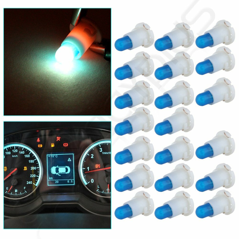 20X Ice Blue T4/T4.2 Neo Wedge Halogen Bulbs 12V Dash HVAC Climate ...