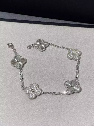 VCA White Gold Alhambra Bracelet 5 Motifs Guilloche Box Set | eBay