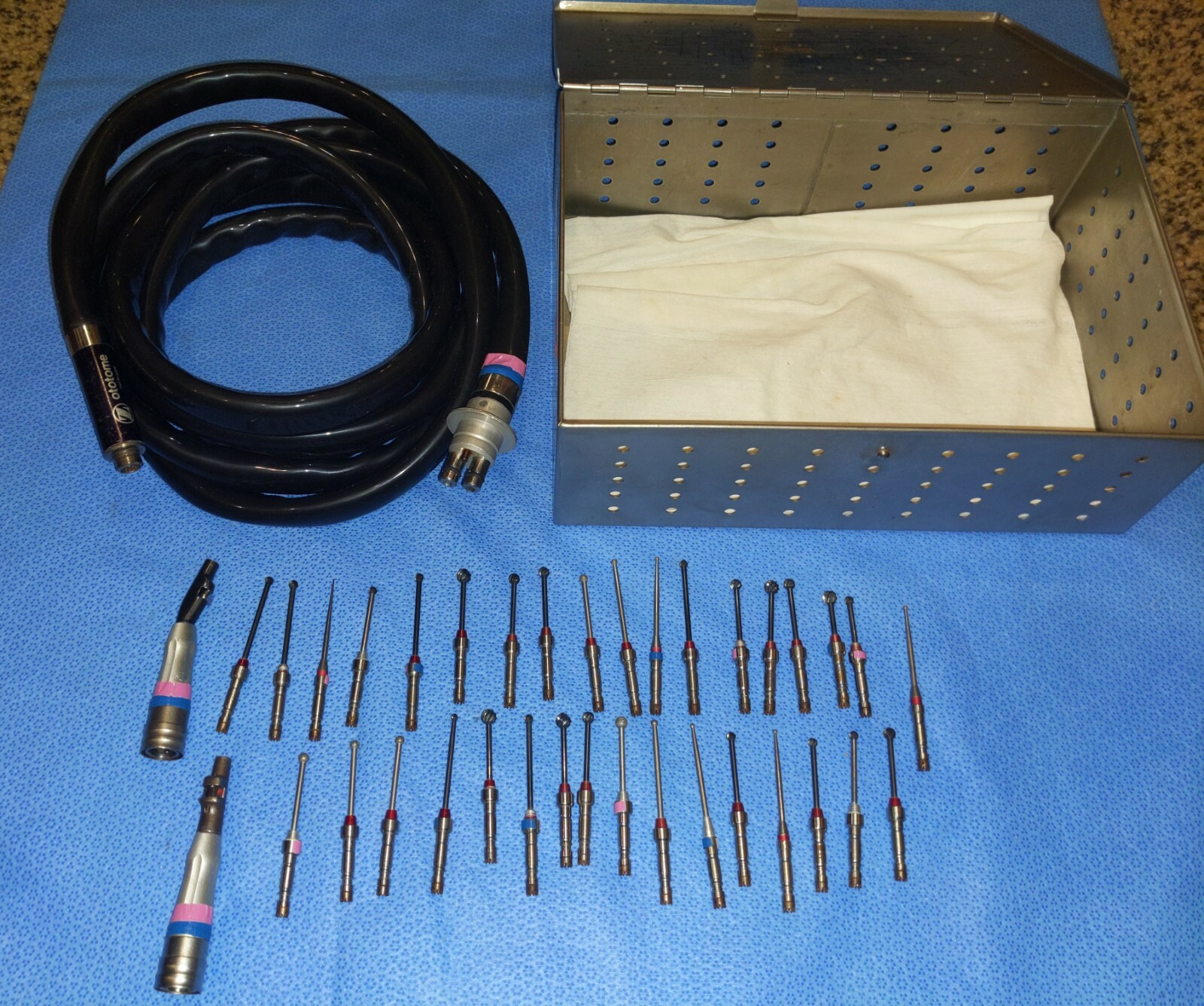 Zimmer Hall Surgical Lot Ototome Air Hose, Ototome Drill Attachments ...