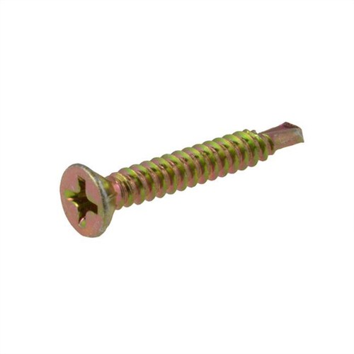Pack of 500 Zinc Yellow 8g x 25mm Countersunk Rib PH2 Metal Self ...