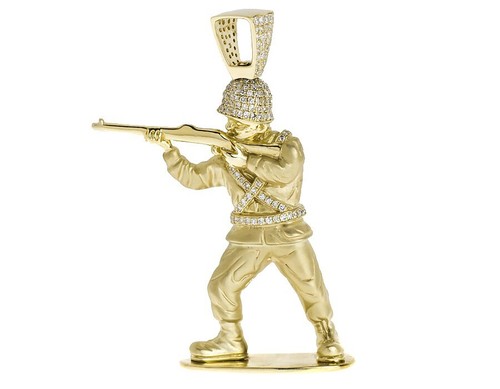 NEW CREATED 10k Yellow Gold SILVER 925 Army Soldier Diamond | eBay