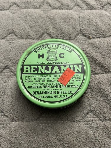 Vintage Air Rifle Pellets Benjamin HC 22.cal Made In St. Louis Mo USA ...