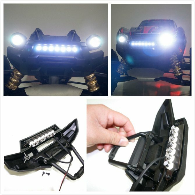 For 1/5 Traxxas X-MAXX XMAXX RC Car 7 LED Front Bumper Light Bar Lamp ...