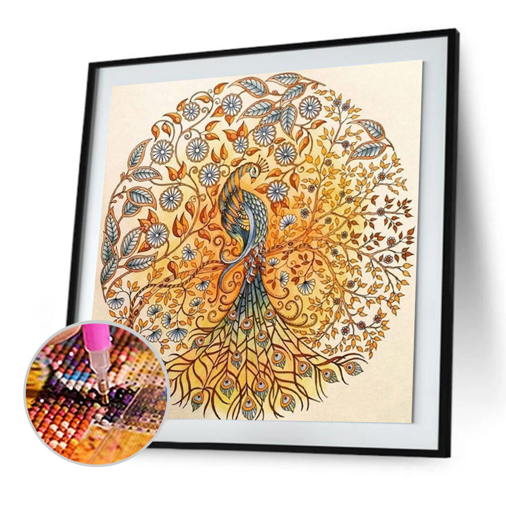 5D DIY Full Drill Diamond Painting Peacock Cross Stitch Embroidery ...