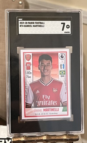 2019 Panini Football EPl #74 Gabriel Martinelli Rookie Sticker RC SGC 7 ...