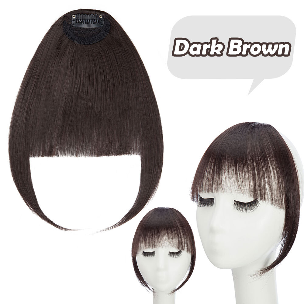 Straight Front Bangs Fringe Piece Clip In Hair Extensions Remy style ...