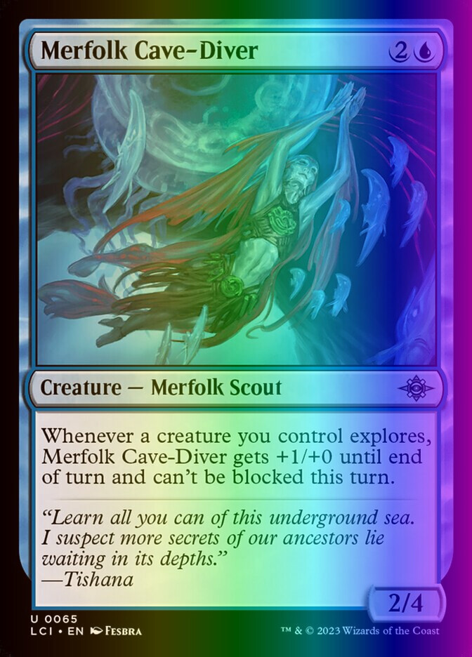 Mtg Merfolk Cave Diver 65 535 The Lost Caverns Of Ixalan Lp Foil Ebay