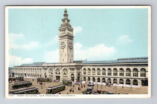 San Francisco CA-California, Panoramic Ferry Building, Antique Vintage ...