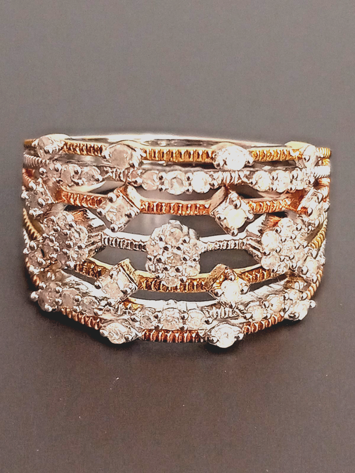 1/2ct Diamond Three Tone Midas Ring Size 7 | eBay