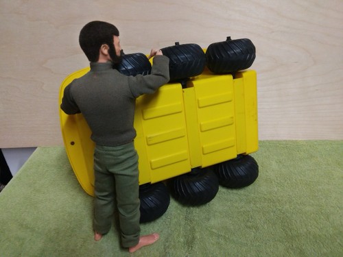 Vintage GI JOE Flock Hair Soldier with ATV Vehicle plus Accessories Ext ...