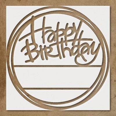 Circular Happy Birthday Text Wall Art Reusable Stencil - StencilAir | eBay