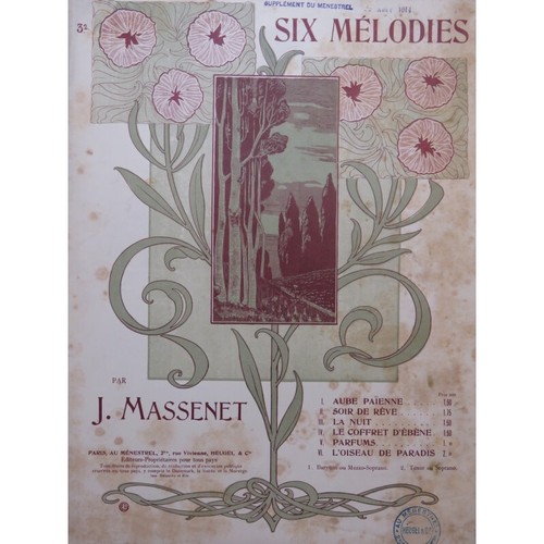 MASSENET Jules La Nuit Chant Piano 1914 | eBay