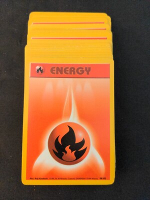 32 Pokémon TCG Fire Energy Base Set 98/102 Regular 1st Edition Common ...