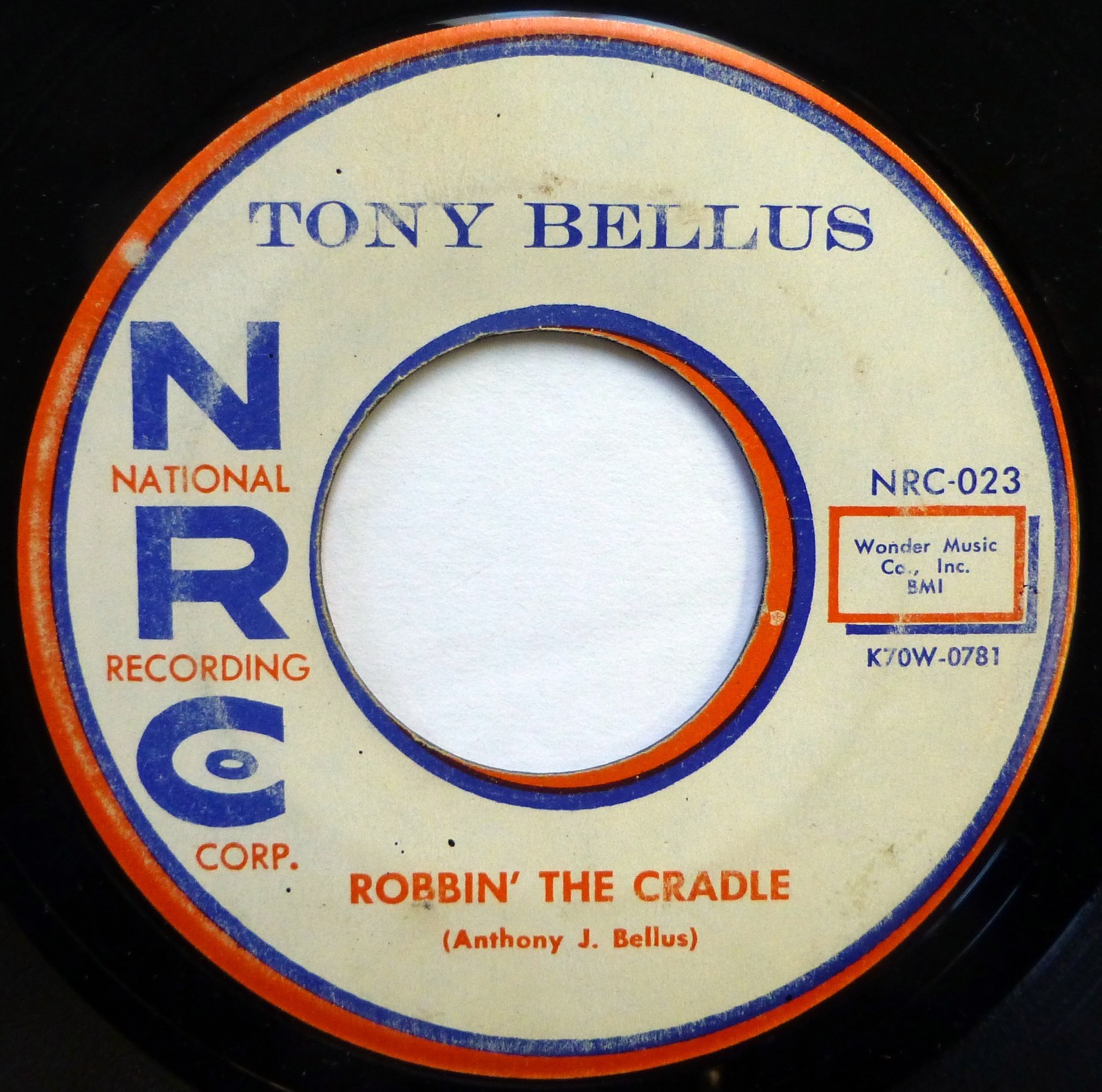TONY BELLUS 45 Robbin' the Cradle/Valentine Girl NRC rockabilly VG+ ...