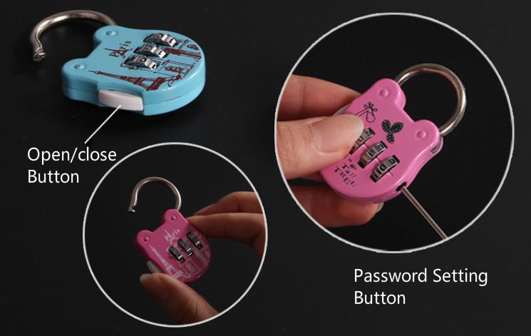 7 Styles of Digit Combination Lock Hello Kitty Luggage Gym School ...