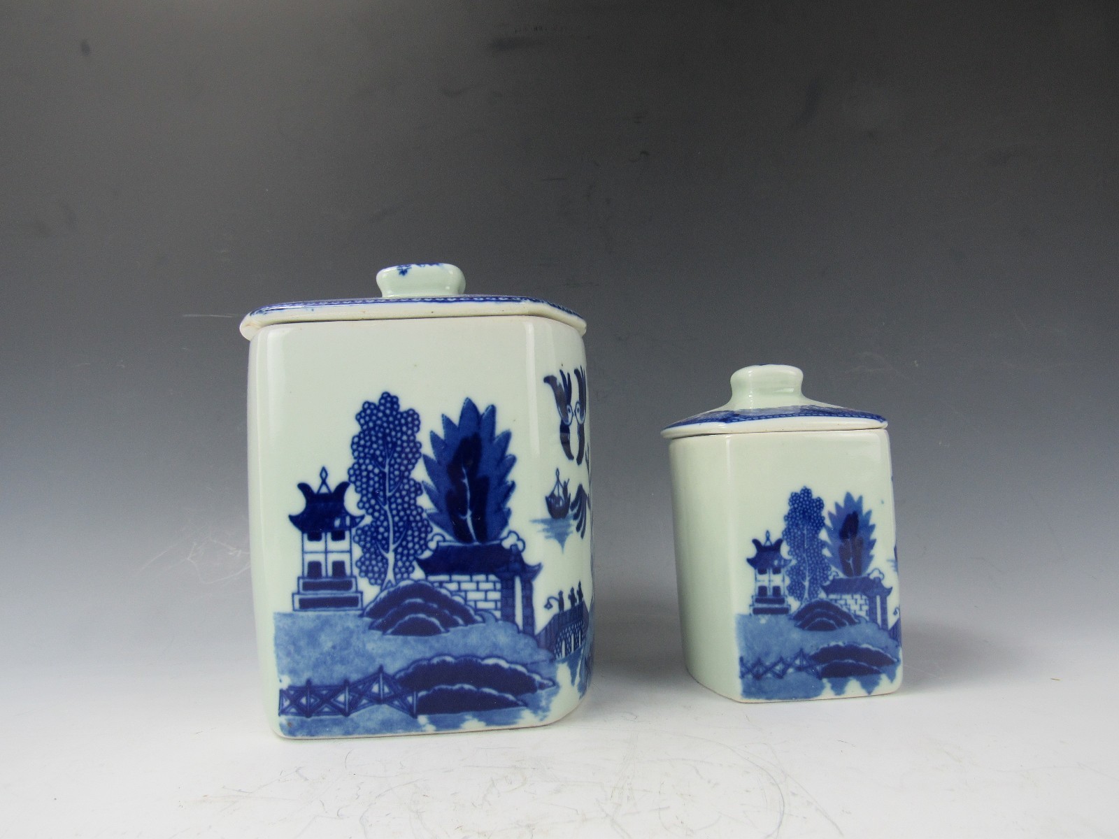 Blue and white porcelain sugar and tea containers with Lids | eBay