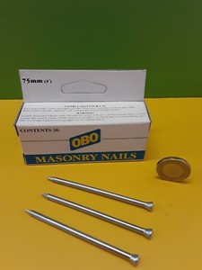 original obo 36 pk masonary nails 75 mm ( 3 ") | eBay