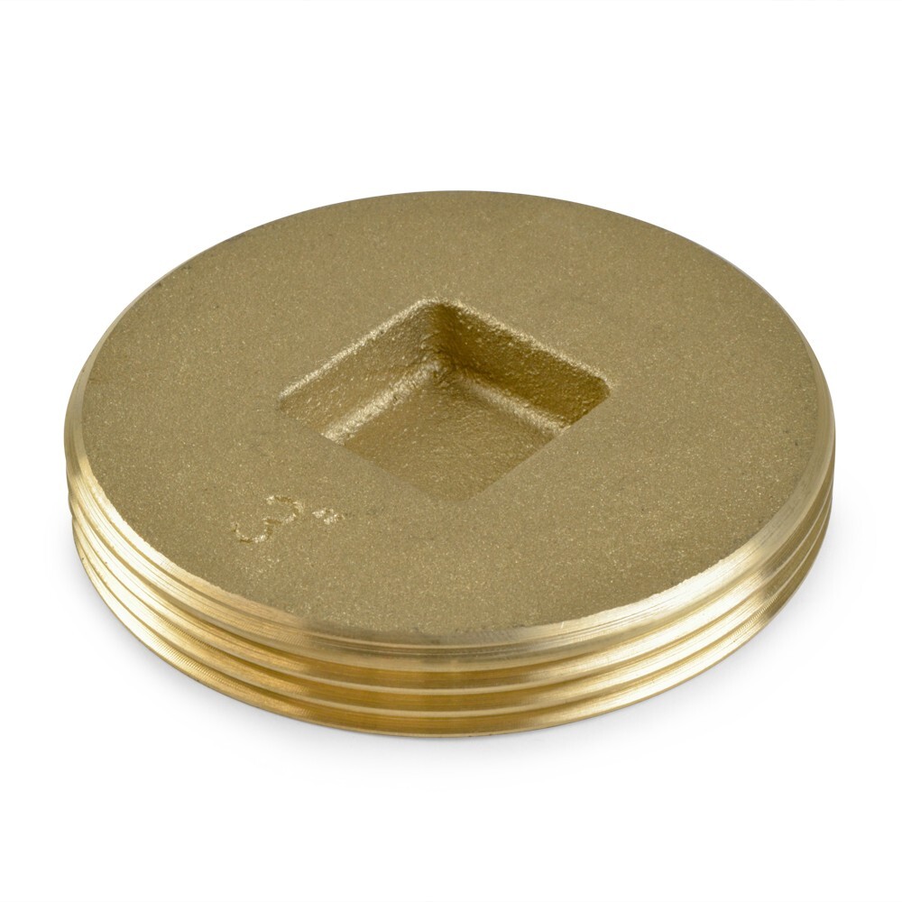 Heavy-Duty Brass Threaded Flush Cleanout Plug w/ Countersunk Square ...