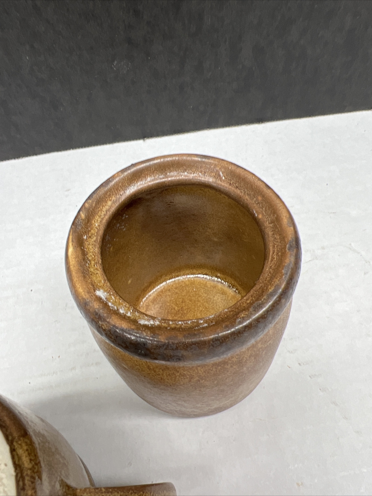 VINTAGE MCCOY CANYON MESA BROWN MOTTLED POTTERY CREAMER AND SUGAR Pair ...