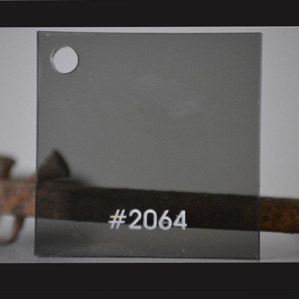 GREY TINTED CLEAR SMOKED ACRYLIC PLEXIGLASS 1/4" X 24" X 24" PLASTIC ...