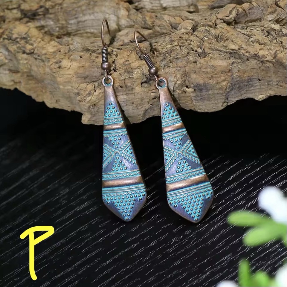 Lucky Brand Bohemian Ethnic Earrings Turquoise Inlaid Exquisite Dot ...