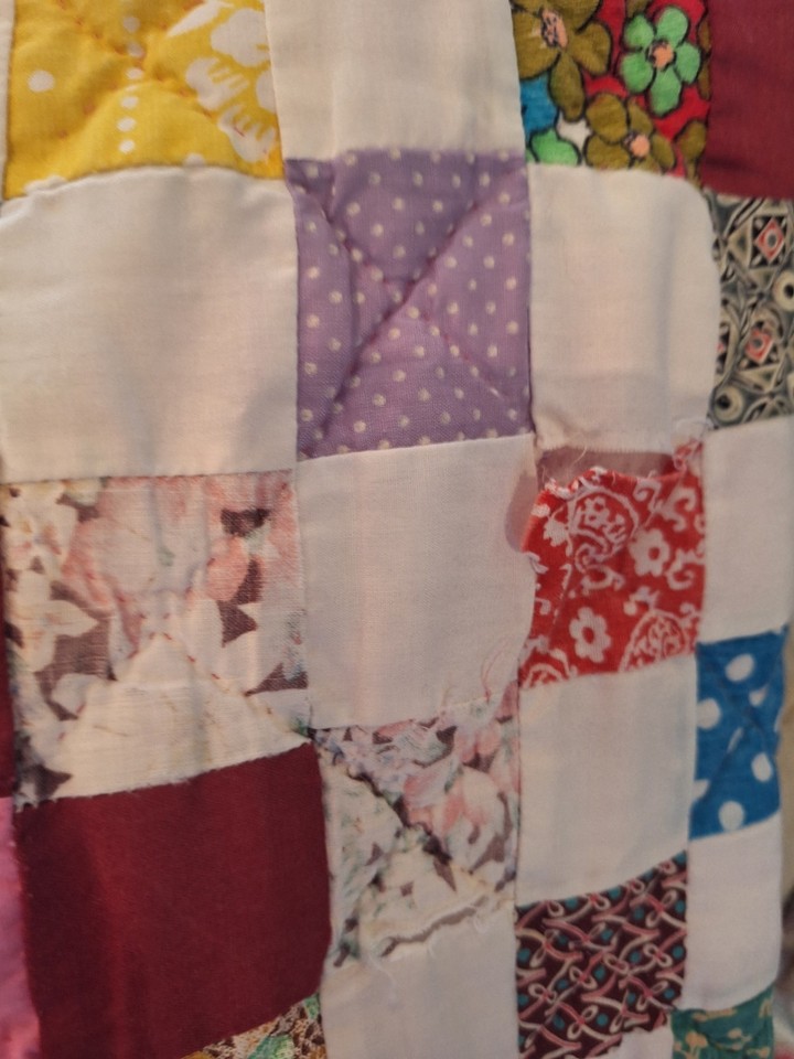 1900's Vintage Quilt, Hand Stitched/ Hand Made. Irish Chain Large 94" x ...