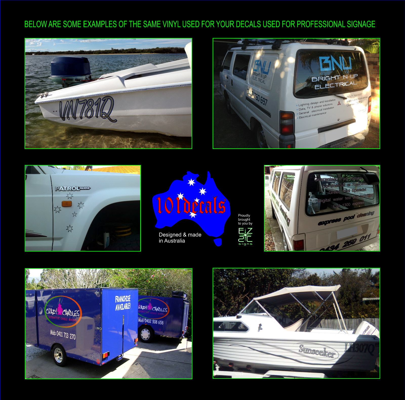 2x59cm AWESOME ski fishing boat,tinnie,jetski,car marine grade stickers ...