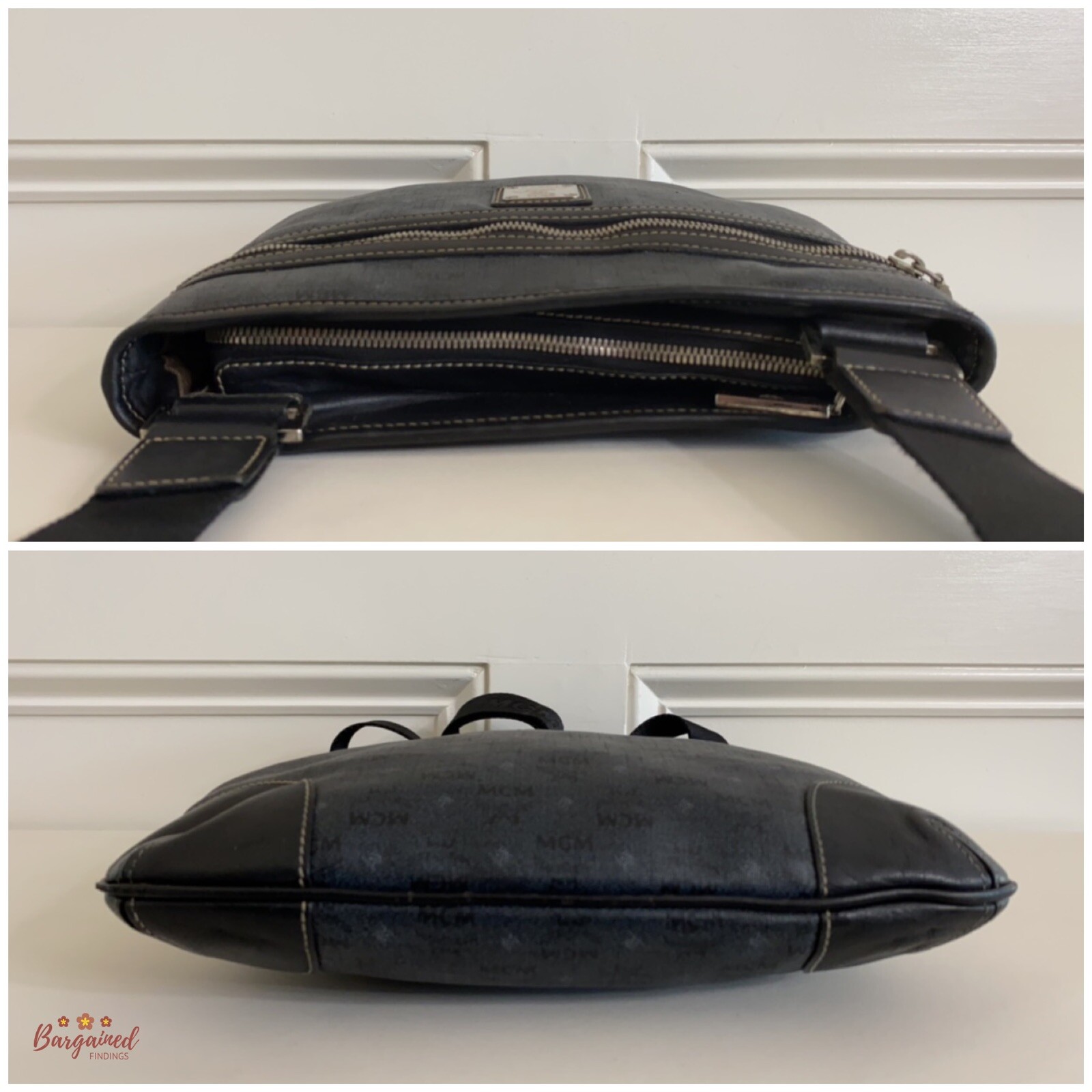 Authentic MCM Gray Monogram Coated Canvas Messenger Small Crossbody ...